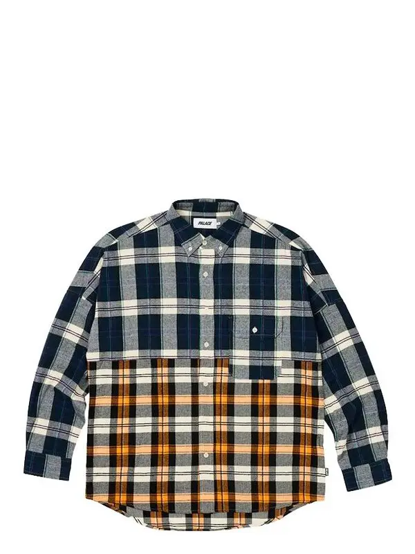 PALACE Checkmate Drop Shoulder Shirt - Navy Blue