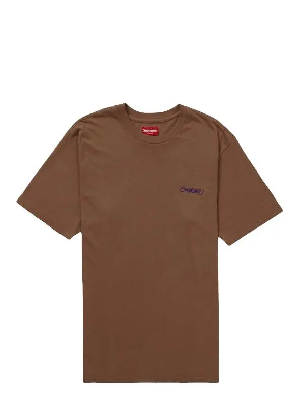 Supreme Washed Handstyle Short Sleeve Top - Brown