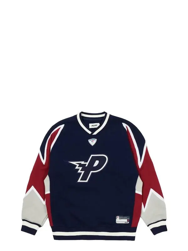 PALACE Bolt Crew - Navy Blue/red