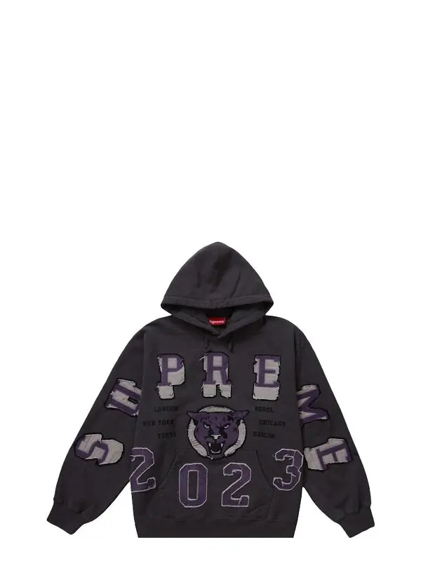 Supreme Washed Panther Hooded Sweatshirt - Washed Black