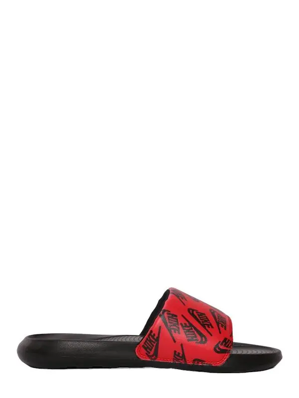 Nike Victori One Logo Print Slides - Black/red