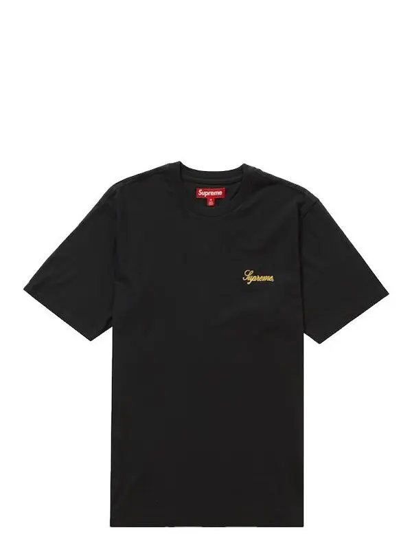 Supreme Washed Script Short Sleeve Top - Black