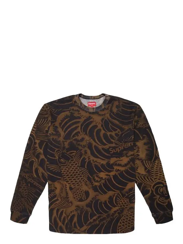 Supreme Waves Long Sleeve Top - Black