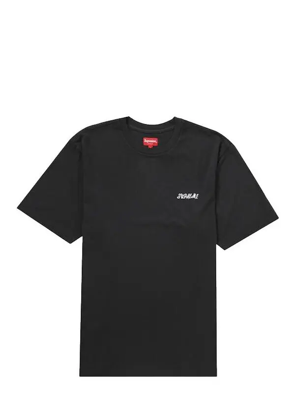 Supreme Washed Script Short Sleeve Top - Black