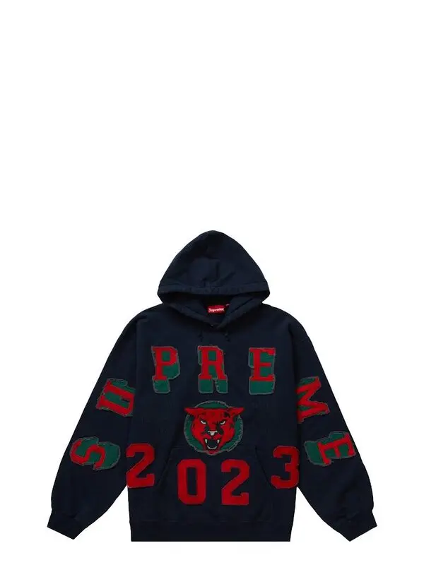 Supreme Washed Panther Hooded Sweatshirt - Navy Blue