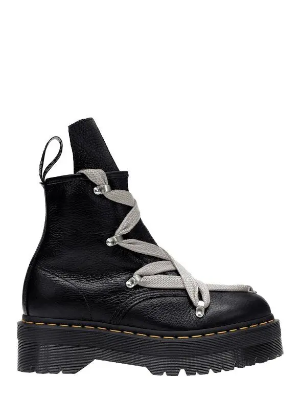 Dr. Martens 1460 Quad Leather Sole Pentagram Jumbo Lace Boot Rick Owens - Black