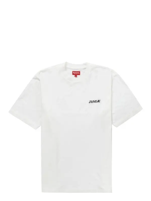 Supreme Washed Script Short Sleeve Top - White