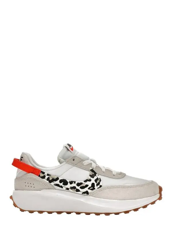 Nike Waffle Debut Leopard Sneakers - White/team Orange/rattan
