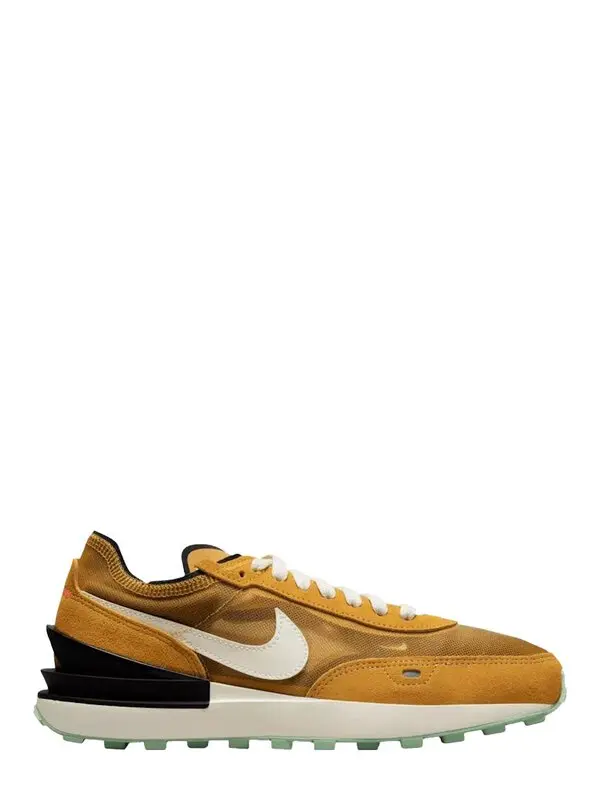 Nike Waffle One Phantom Sneakers - Gold Suede/black/enamel Green