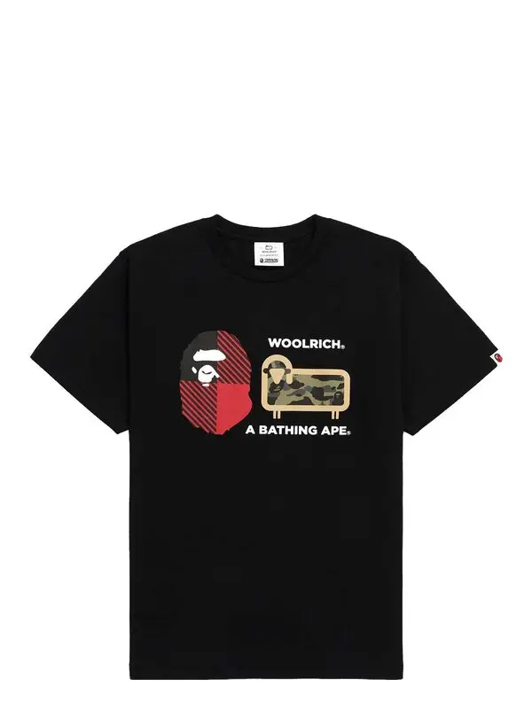 A BATHING APE X Woolrich Tee Shirt - Black