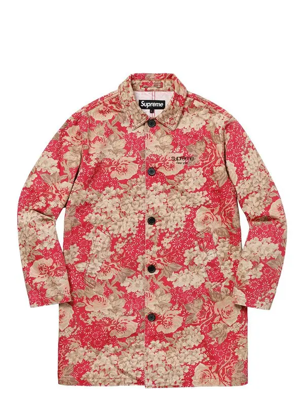 Supreme Washed Work Trench Coat - Floral