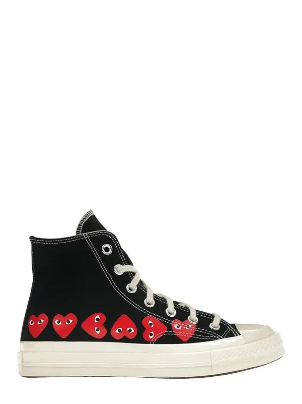CONVERSE Chuck Taylor All Star '70 Hi Comme Des Garcons Play Heart Sneakers - Black/red/egret