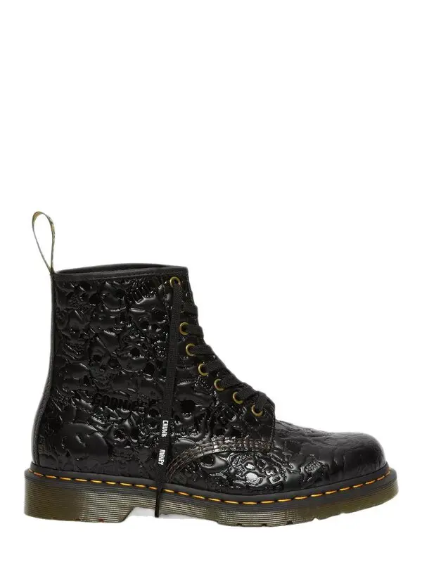 Dr. Martens 1460 Wb Emboss Leather Lace-up Boots - Black