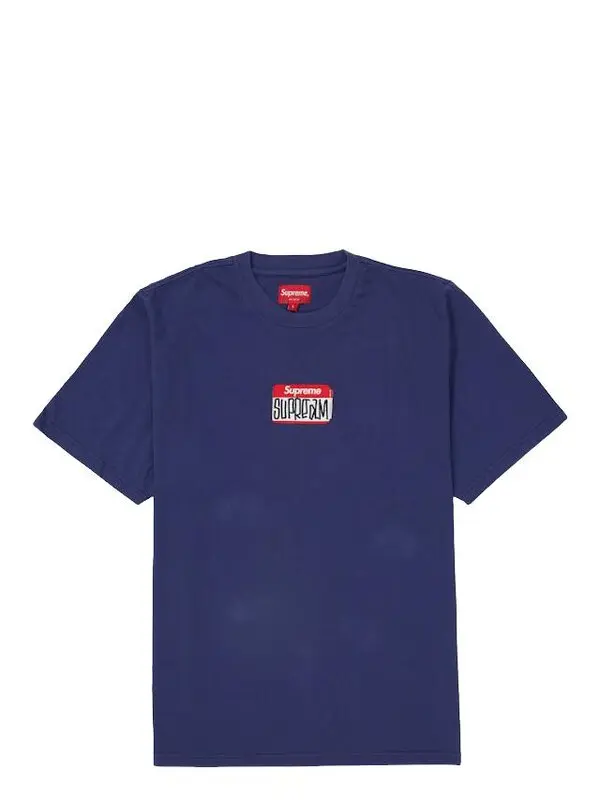 Supreme Gonz Nametag Short Sleeve Tee Shirt - Washed Navy Blue