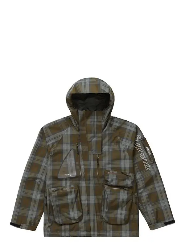 Supreme Goretex Tech Shell Jacket - Olive Plaid
