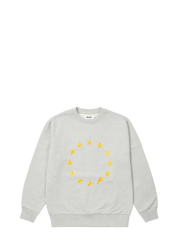 PALACE Eu-don Crew Sweatshirt - Grey Marl