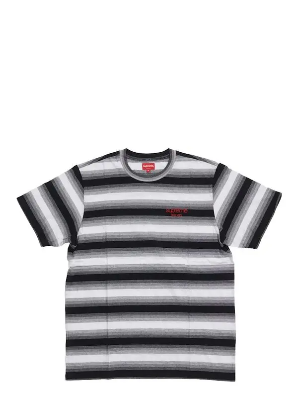 Supreme Gradient Striped Short Sleeve Top - Black
