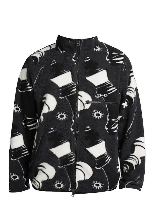 Nike Printed Fleece Full-zip Jacket - Black/white