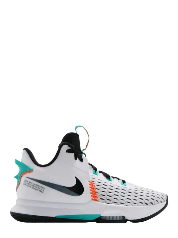 Nike Lebron Witness 5 Sneakers - White/clear Jade/total Orange
