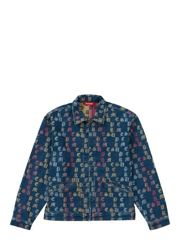 Supreme Gradient Jacquard Denim Work Jacket - Blue