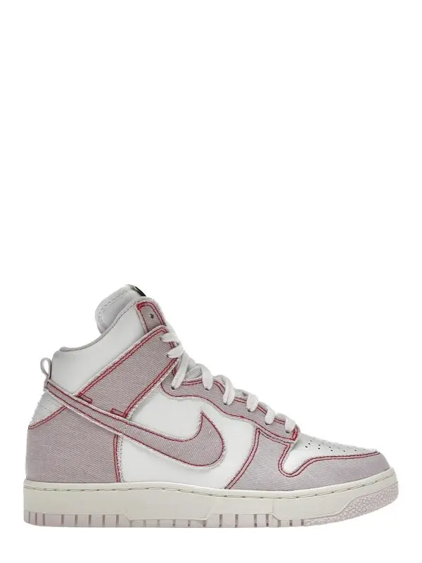 Nike Dunk High 1985 Barely Rose Denim Sneakers - Light Pink/white/red