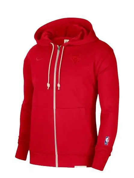 Nike Nba Chicago Bulls Standard Issue Full-zip Hoodie - University Red/pale Ivory