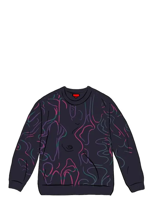 Supreme Half Tone Long Sleeve Top - Black