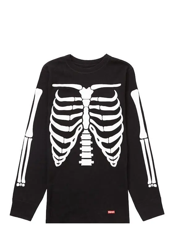 Supreme Hanes Bones Thermal Crew - Black