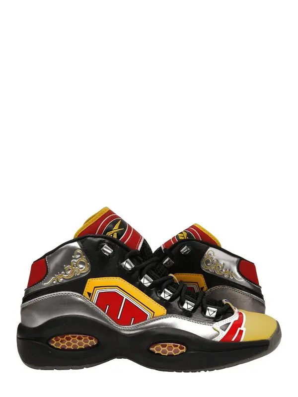 REEBOK Question Mid Power Rangers Megazord Sneakers - Black/silver Metallic/vector Red