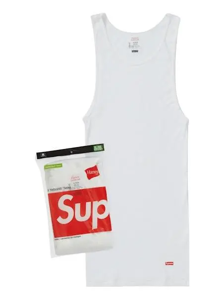 Supreme Hanes Tagless Tank Tops - White