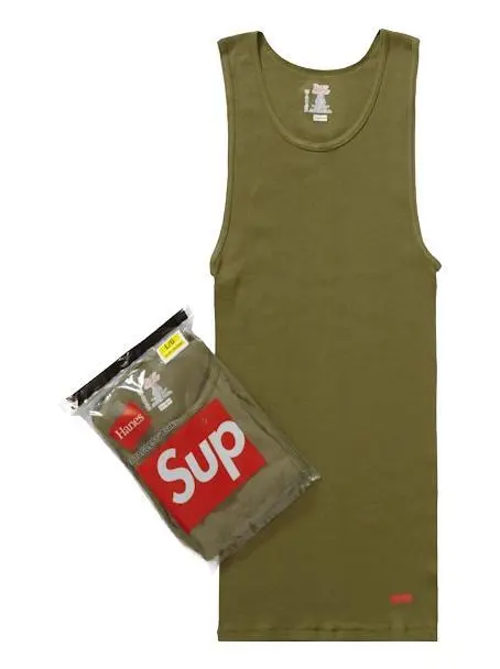 Supreme Hanes Tagless Tank Top 3-pack - Olive
