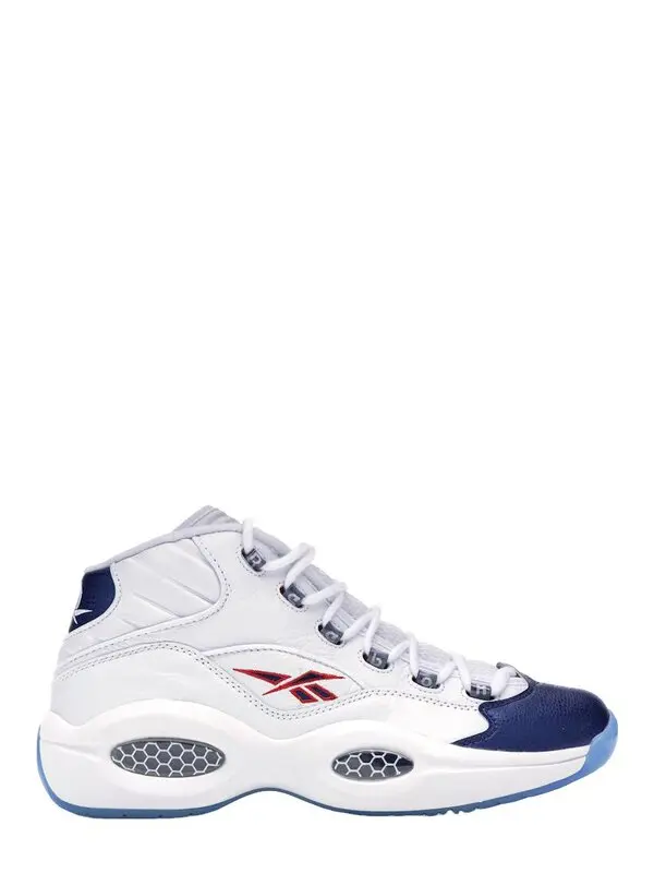 REEBOK Question Mid Sneakers - White/pearlized Navy Blue/red