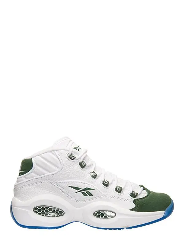 REEBOK Question Mid Michigan State Sneakers - White/racing Green