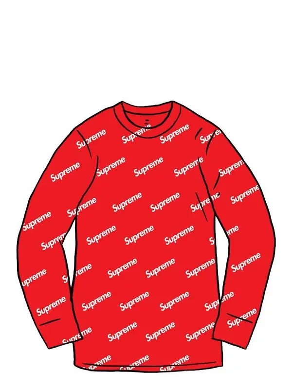 Supreme Hanes Thermal Crew - Red Logos