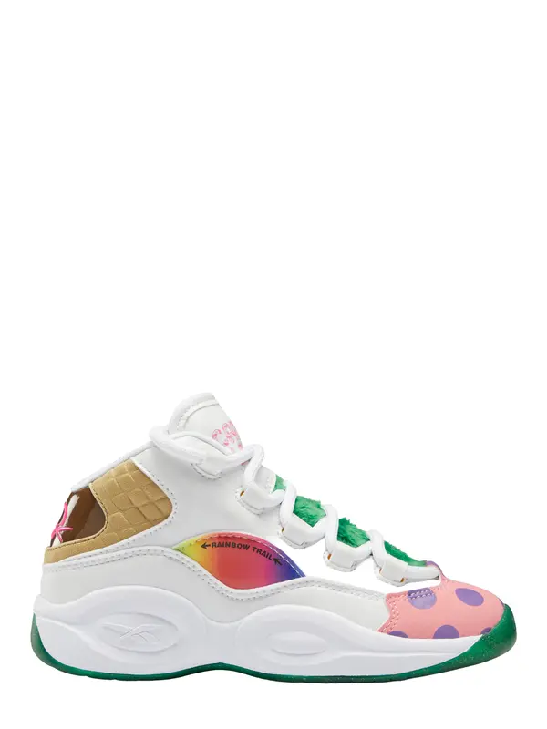 REEBOK Question Mid Sneakers - White/pixie Pink/goal Green