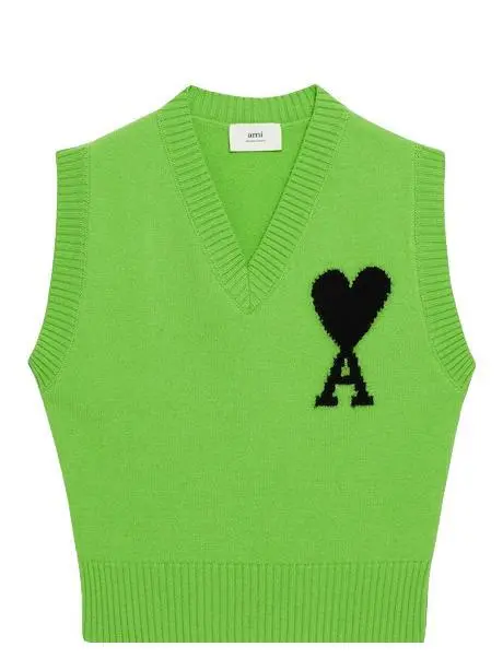Ami De Coeur Sleeveless Sweater - Green/black