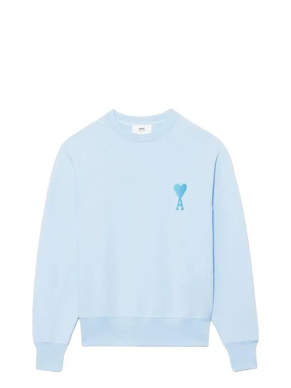 Ami De Coeur Tonal Boxy Fit Crewneck Sweatshirt - Sky Blue