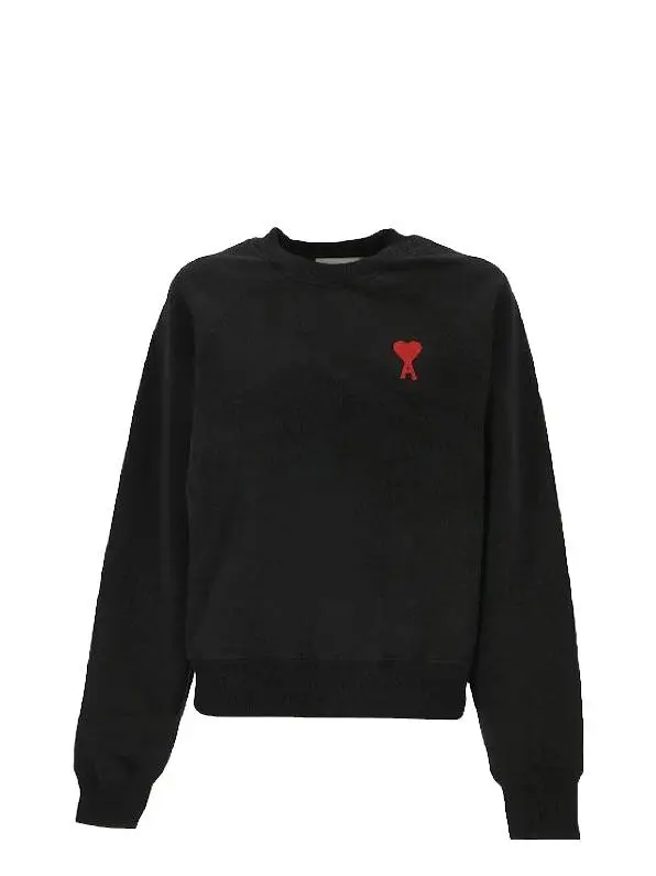 Ami Tonal Adc Crewneck Sweatshirt - Black/red