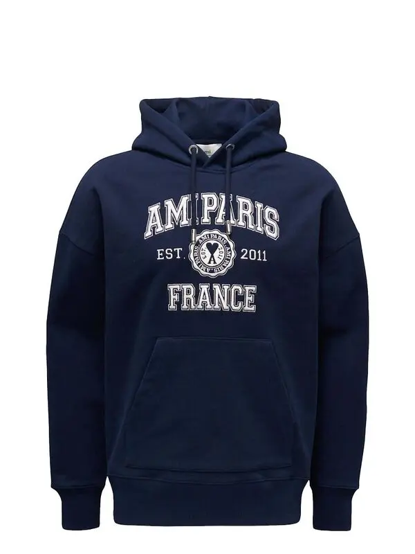 Ami Logo Hoodie - Marine Blue