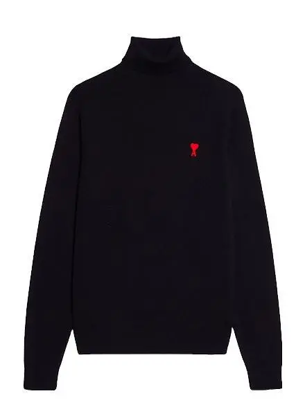 Ami De Coeur Turtleneck Sweater - Black/red
