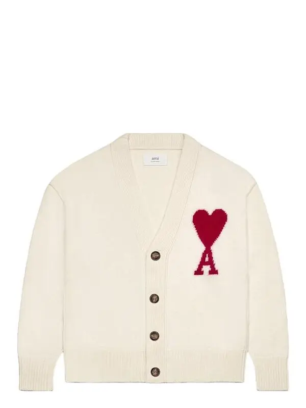 Ami De Coeur Cardigan - Off/white/red