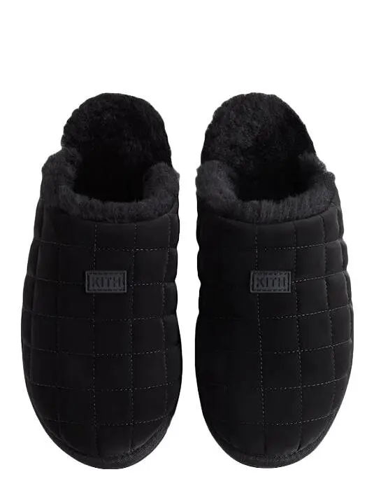 Kith Puffed Classic Logo Slipper - Black