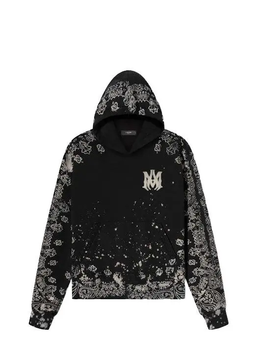 Amiri Bandana Bleach All Over Hoodie - Black