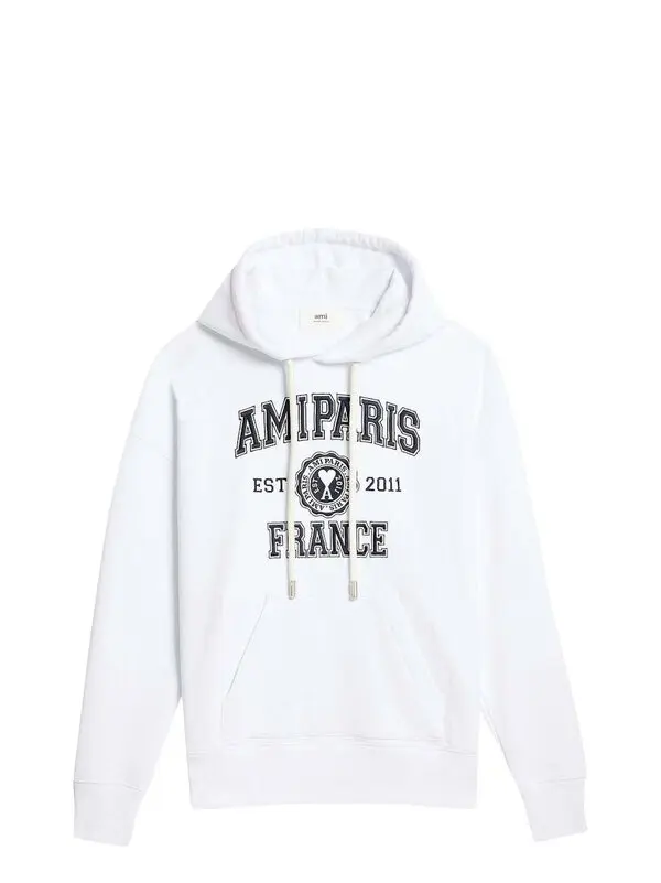 Ami Logo Hoodie - White