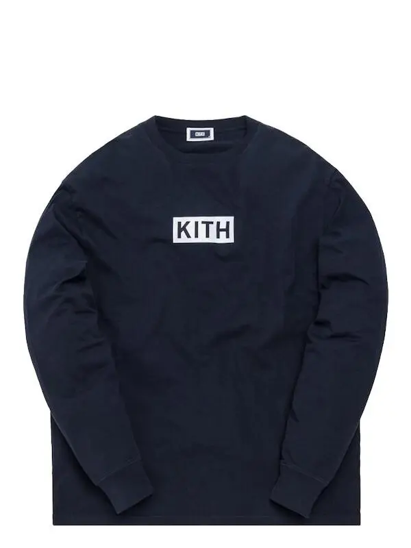 Kith Reflective Long Sleeve Tee Shirt - Night Sky Blue