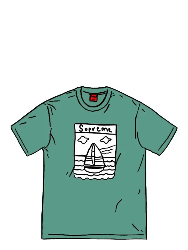 Supreme Sailboat Tee Shirt - Dusty Teal