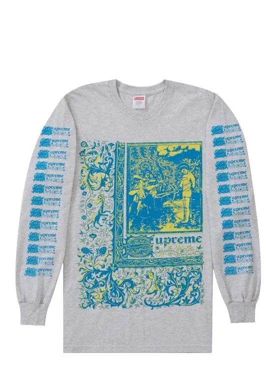 Supreme Saint Sebastian Long Sleeve Tee Shirt - Ash Grey