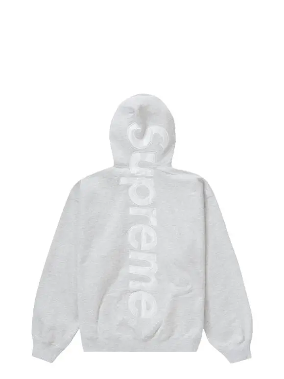Supreme Satin Appliqué Hooded Sweatshirt - Ash Grey