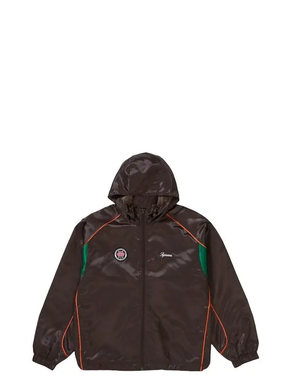 Supreme Satin Hooded Track Jacket - Brown