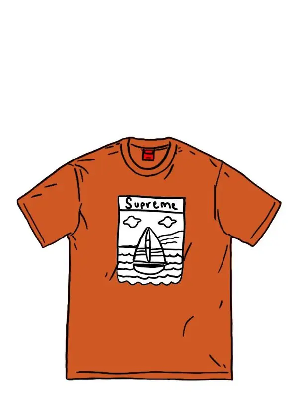 Supreme Sailboat Tee Shirt - Rust